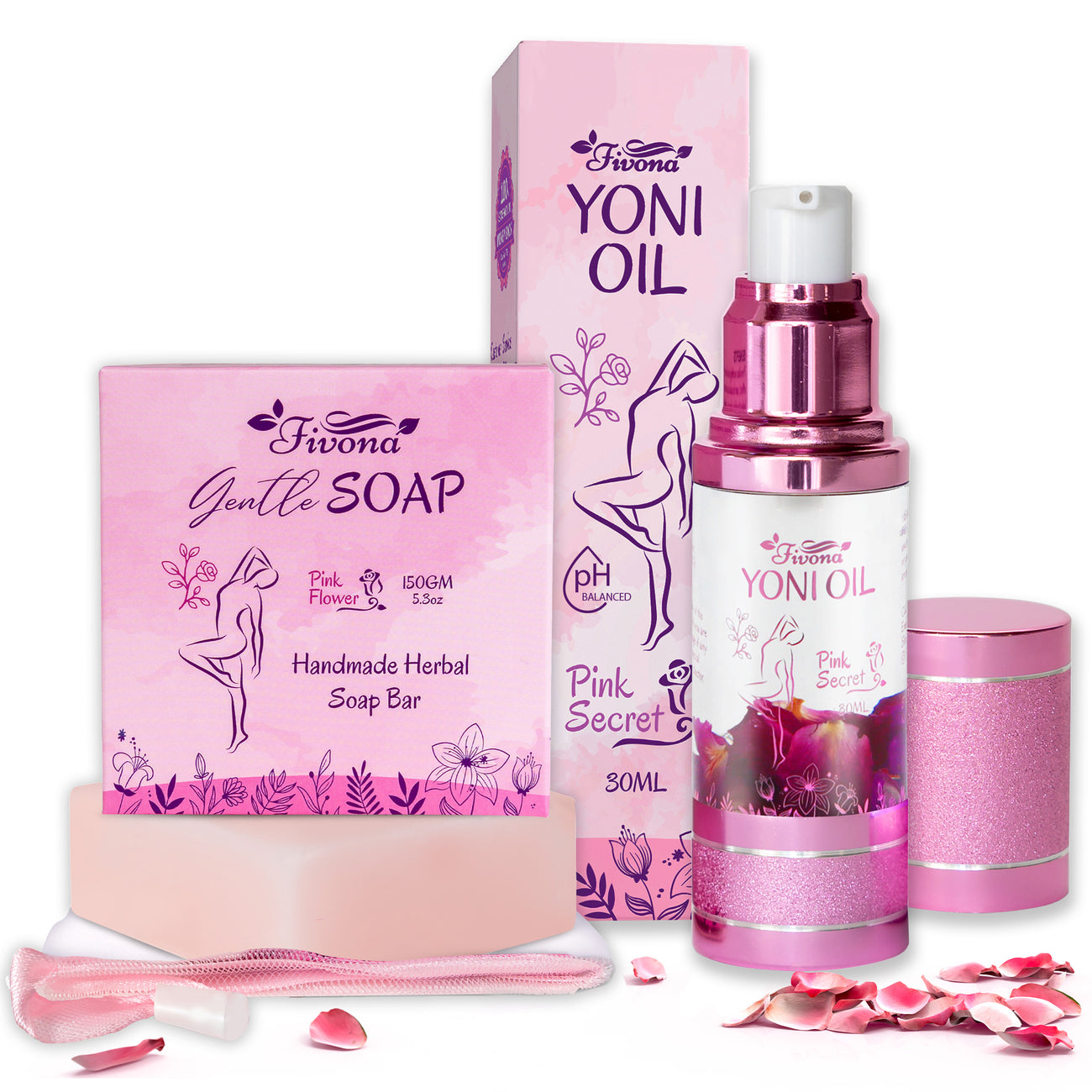 Fivona Natural Yoni Oil Pink Secret for Soothing Feminine Care 30ml ...