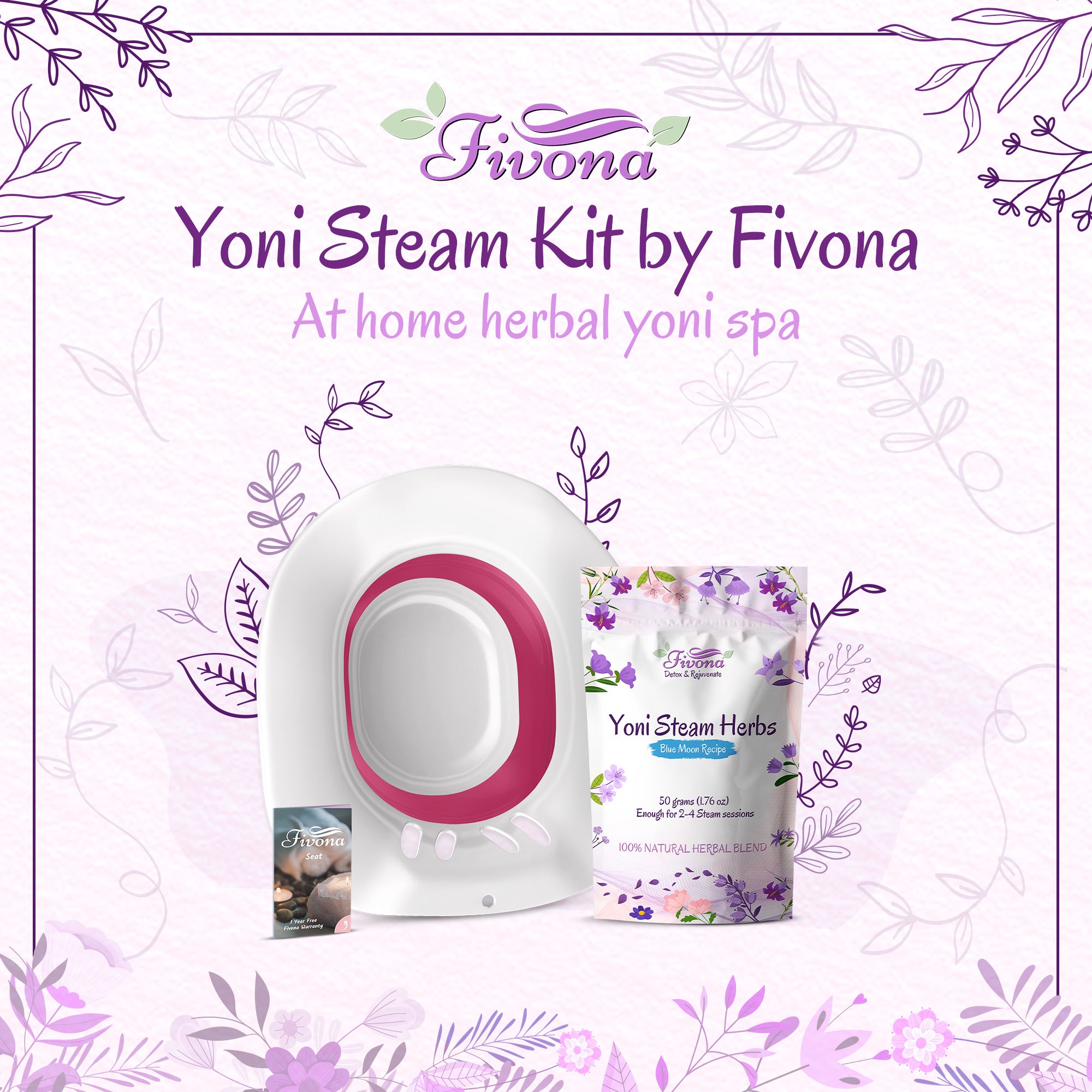 Yoni Steam Kit 2 in 1 Bundle Expandable Seat and Blue Moon Recipe ...
