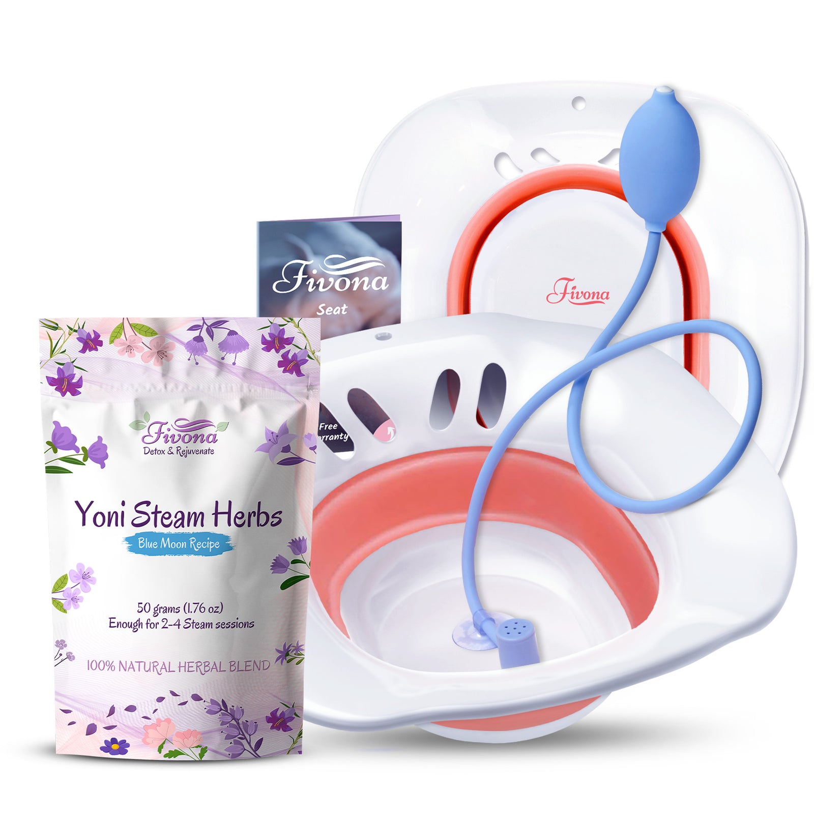 Yoni Steam Kit Bundle of Seat with Hand Flusher and Blue Moon Recipe ...