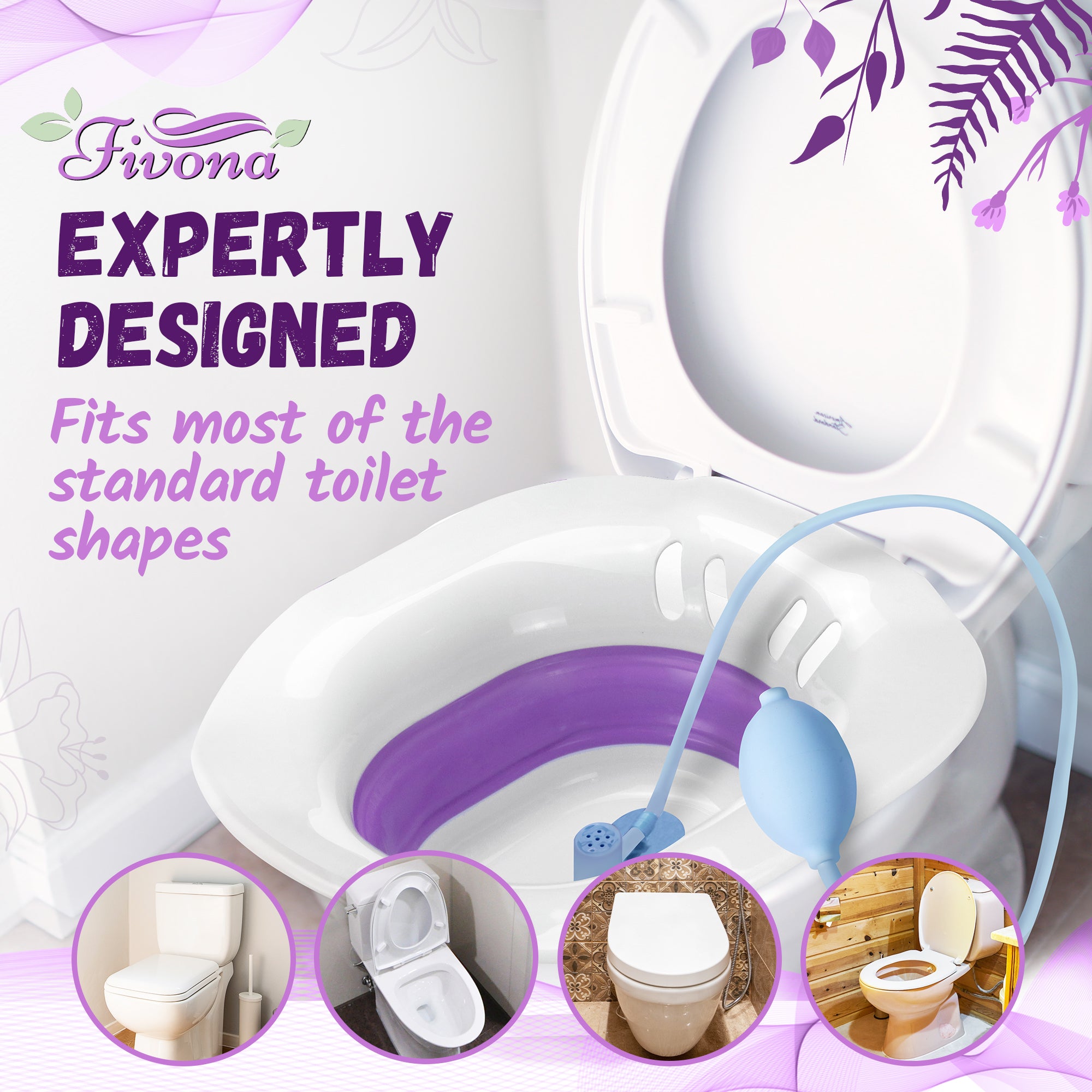 3-in-1 Sitz Bath Foldable Seat with Hand Flusher and Storage Bag ...