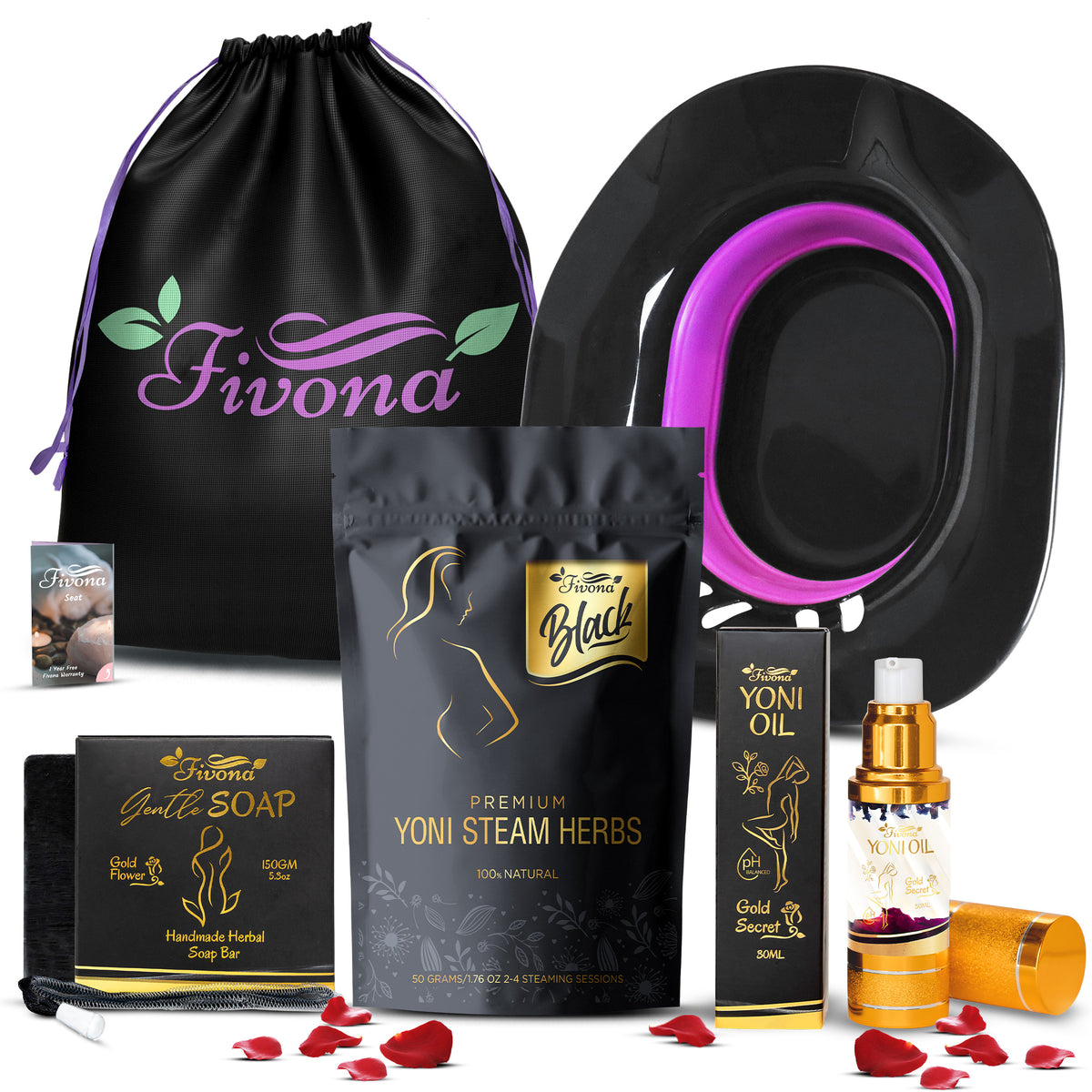 5 in 1 Yoni Care Kit | Premium Black Edition – Fivona.com