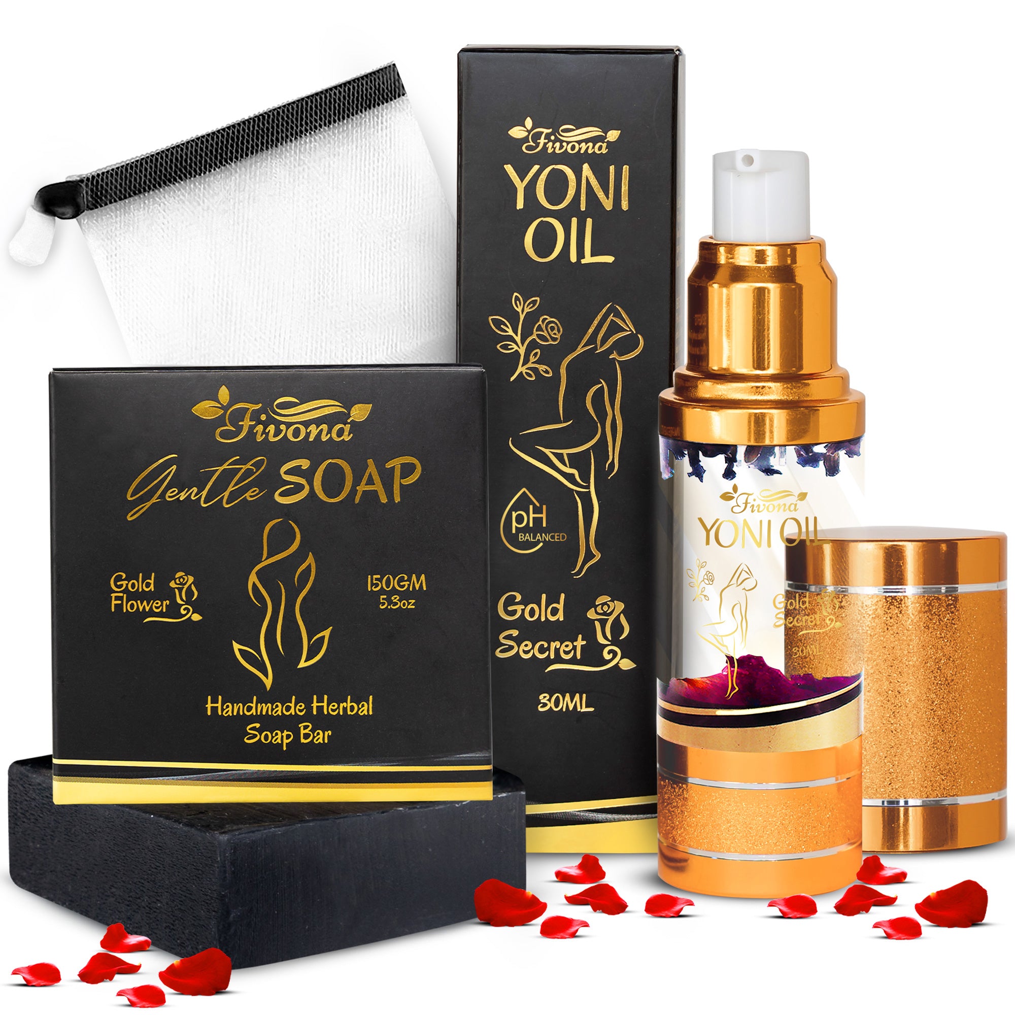 Fivona Yoni Oil and Yoni Bar Herbal Soap 2-in-1 Feminine Care Kit ...