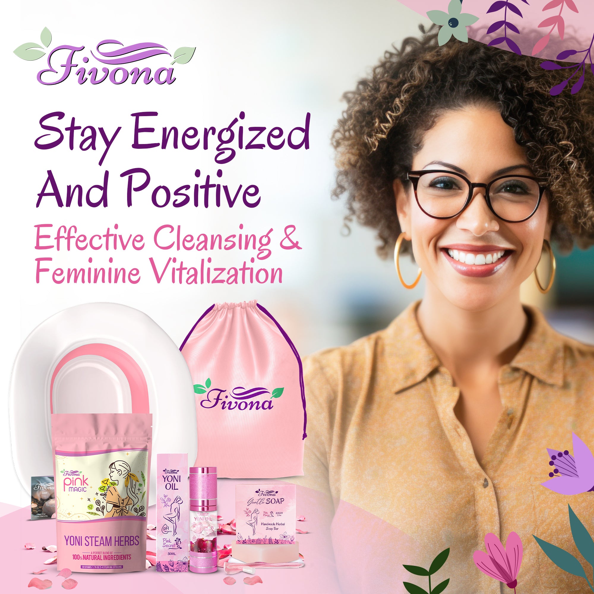Fivona 5-in-1 Yoni Steam Kit - Seat, Herbs, Yoni Oil, Herbal Soap, Bag ...