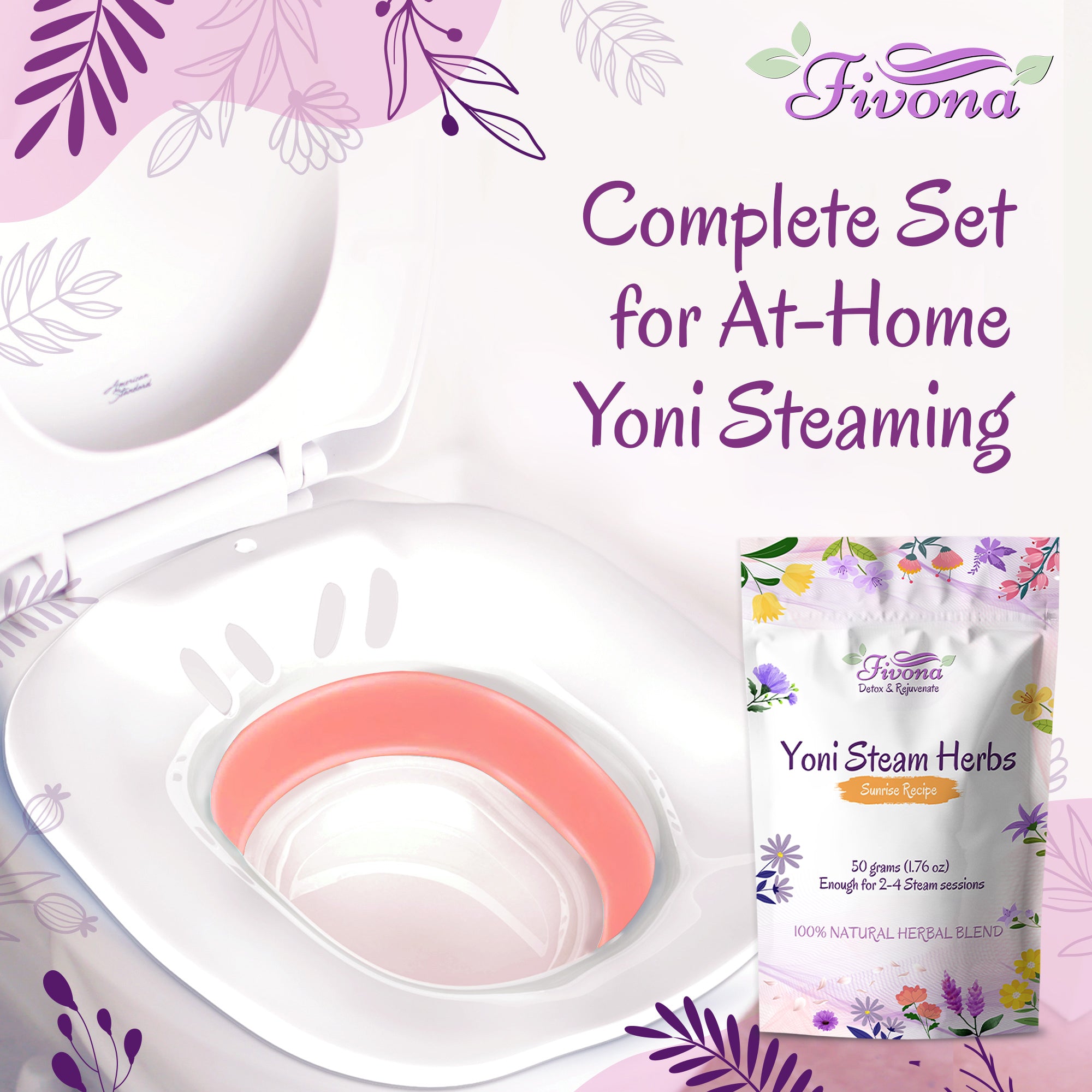 Yoni Steam Kit 2-in-1 Bundle of Foldable Seat with Seaming Herbs ...