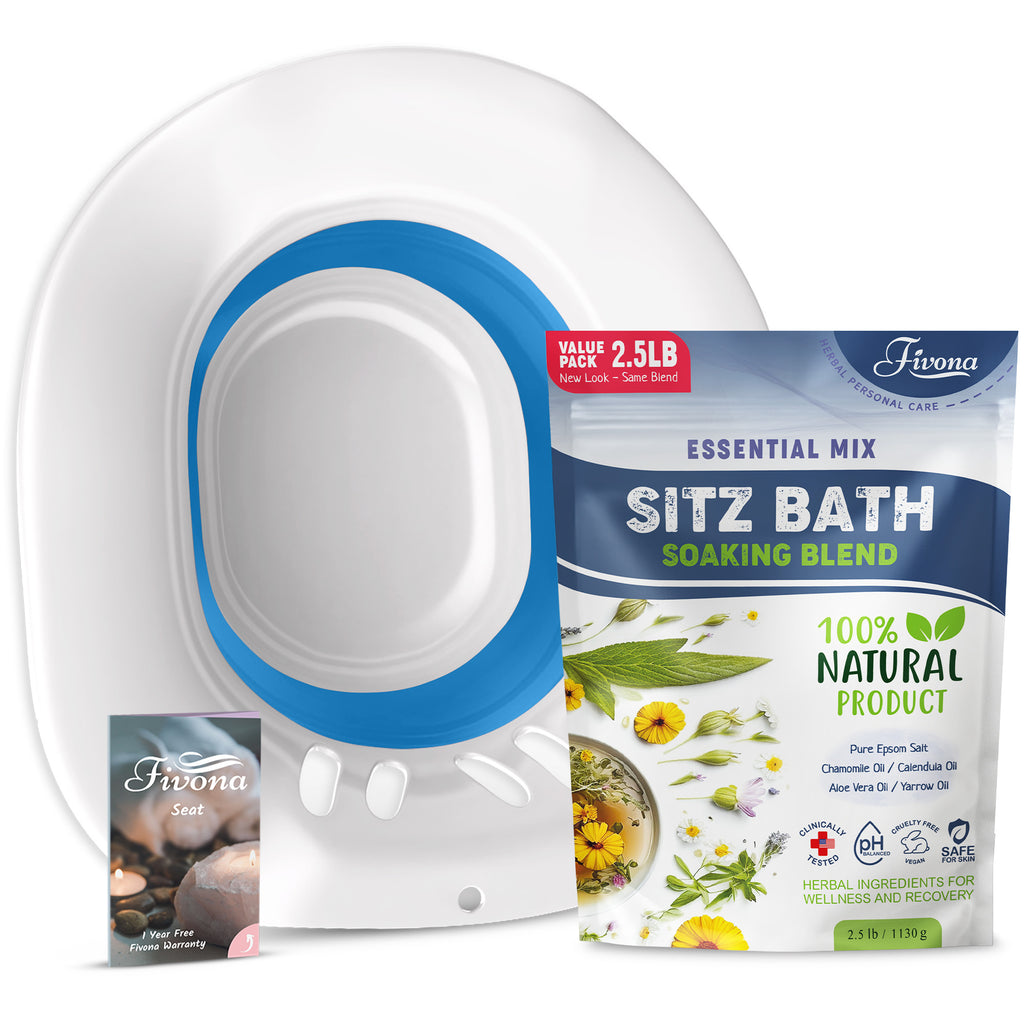 Sitz Bath Soak Seat with Epsom Salt Soaking Blend 2.5 LB by Fivona ...