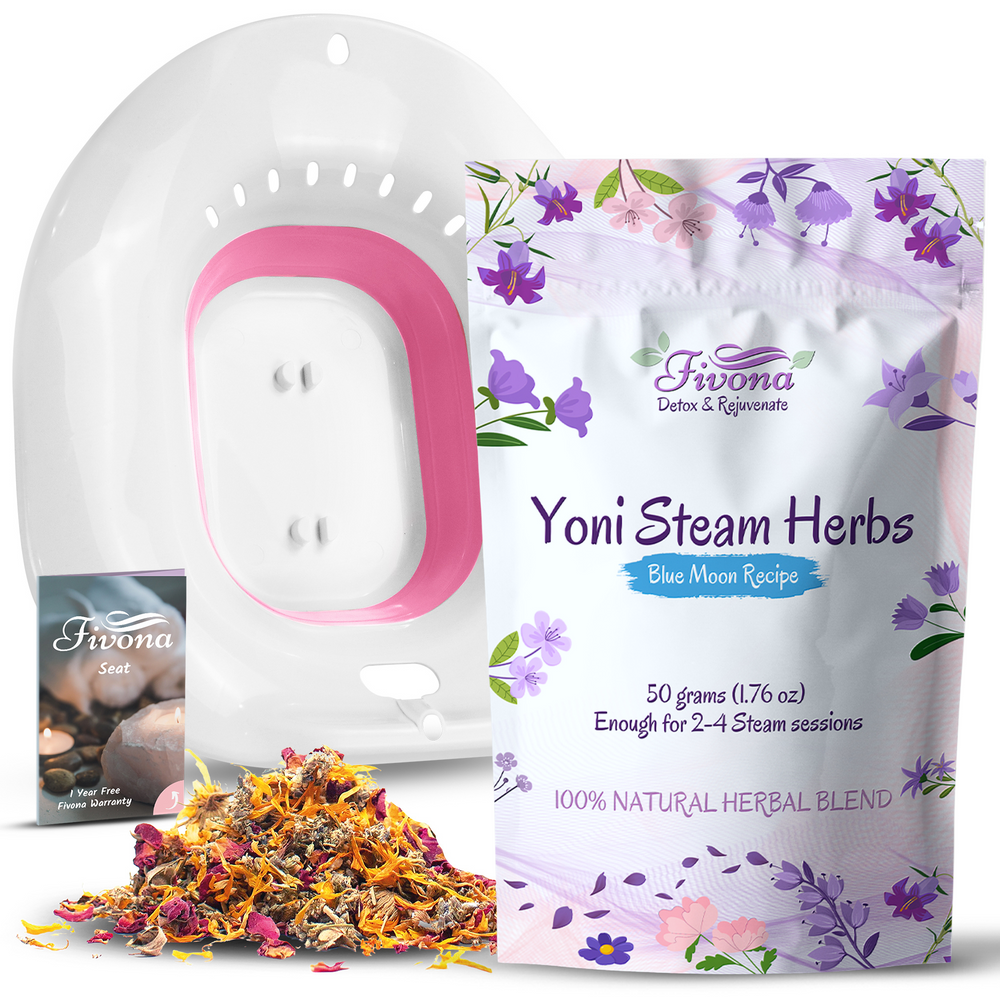 Yoni Steam Kit 2 in 1 Bundle Expandable Seat and Blue Moon Recipe ...
