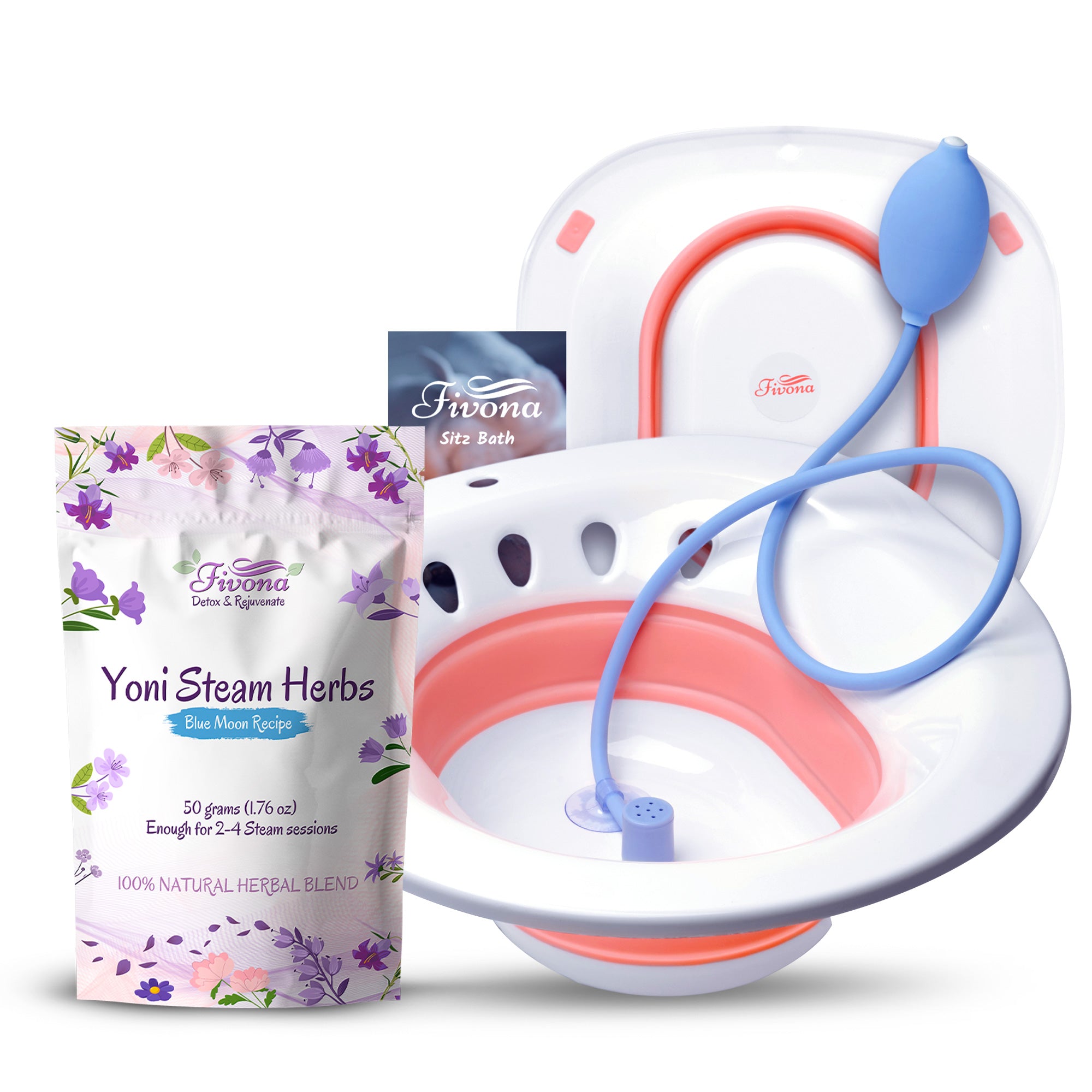 Yoni Steam Kit Bundle of Seat with Hand Flusher and Blue Moon Recipe ...