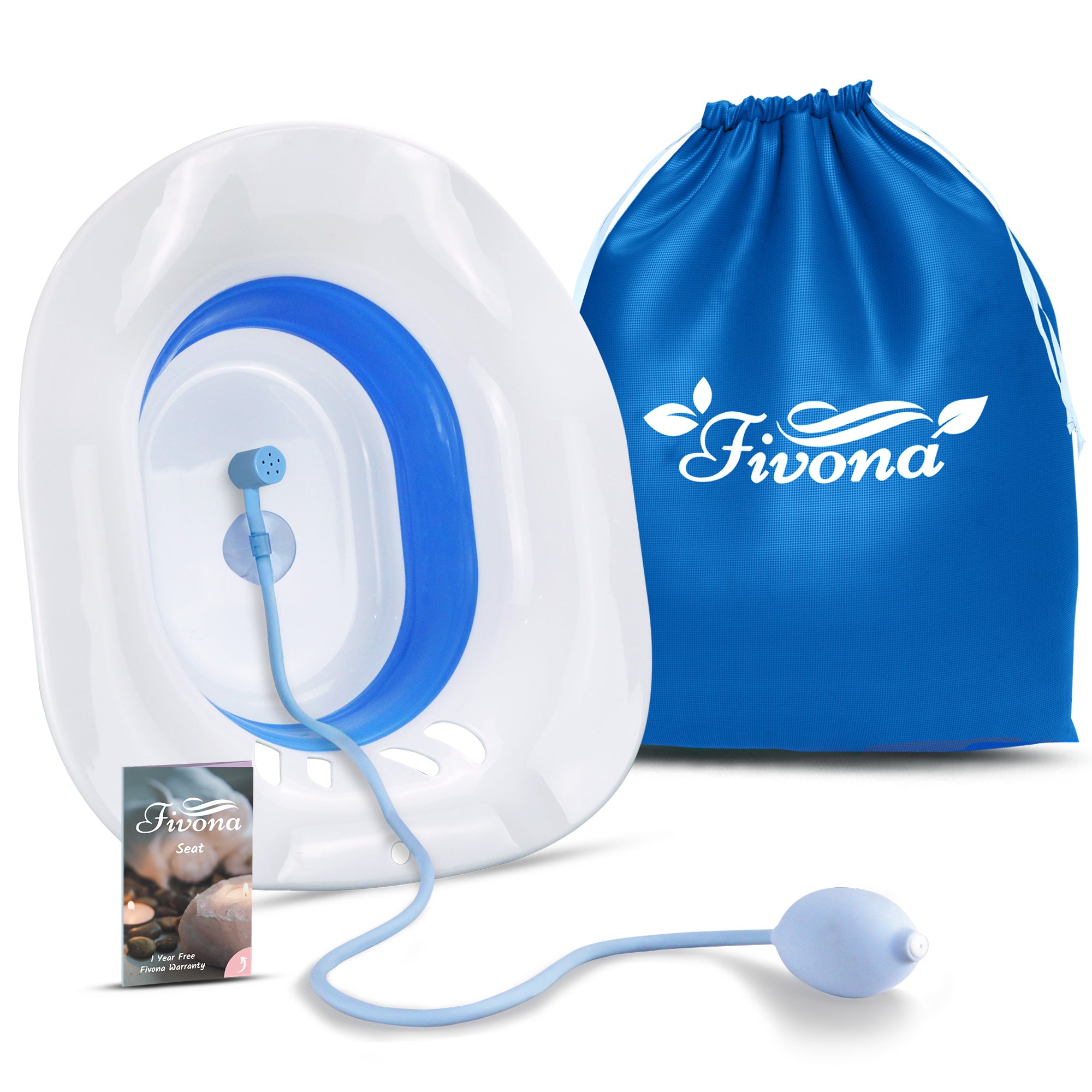 3 IN 1 Sitz Bath Kit Soaking Seat with Hand Flusher and Storage Bag ...